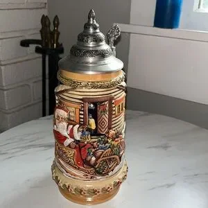 king | Dining | King German Beer Stein Santa With Sled | Poshmark